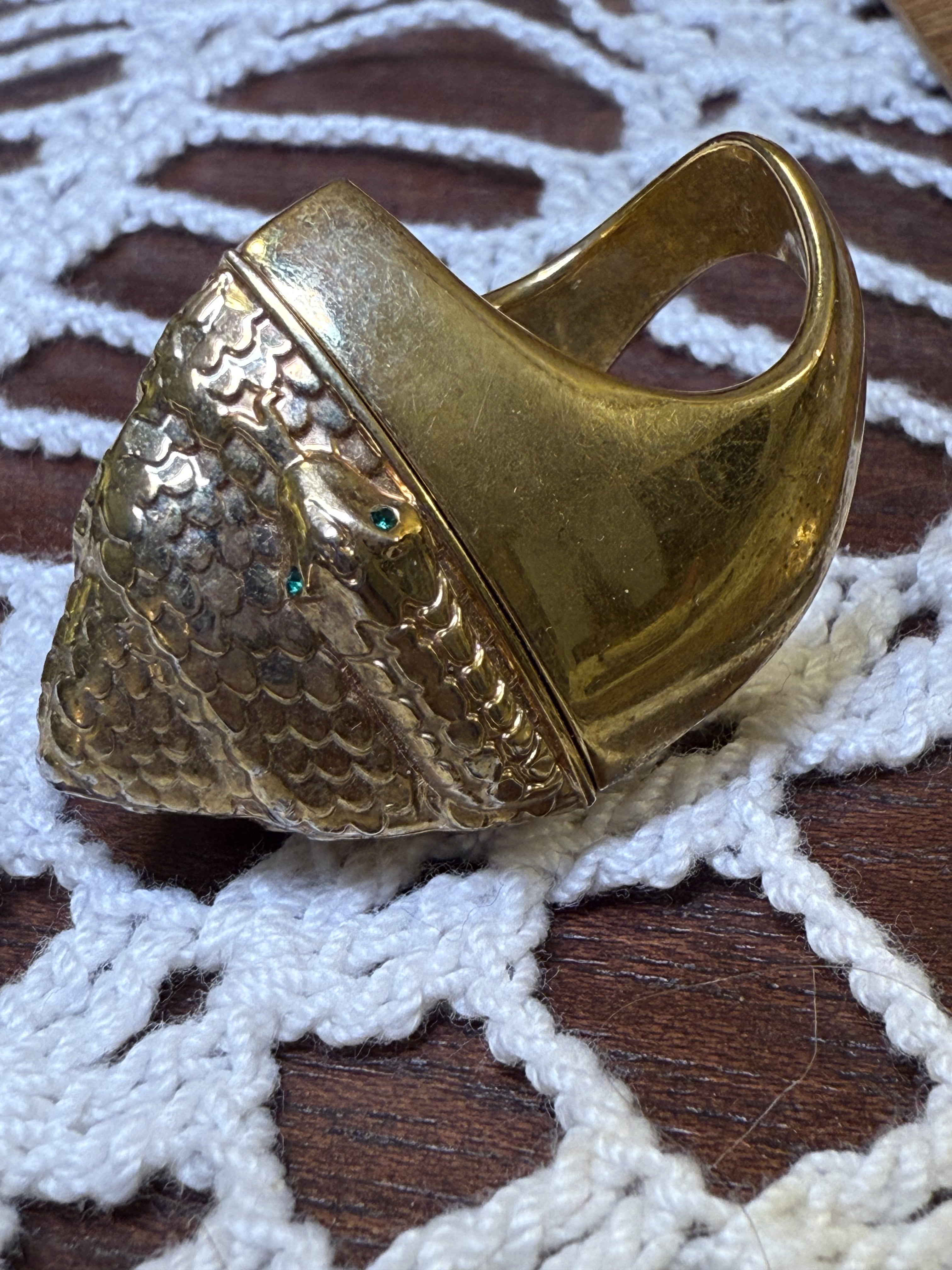 Dollchunk Bazaar | Vintage Pyramid Snake Locket Ring