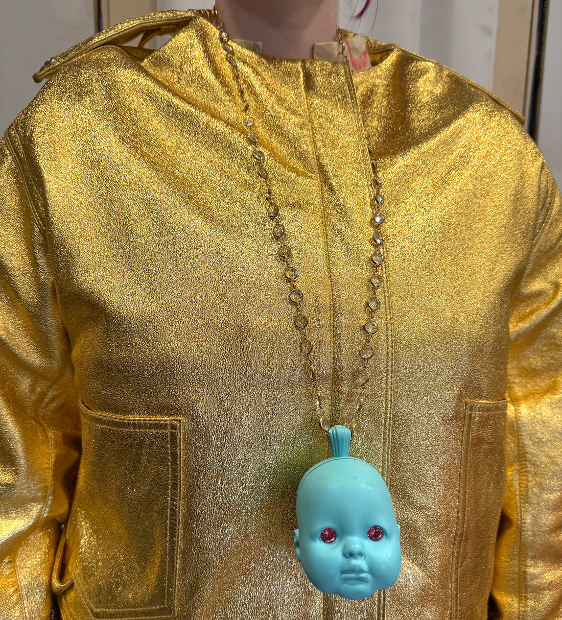 Blue Raspberry Baby Doll Locket Necklace | Dollchunk by Kristen Bateman