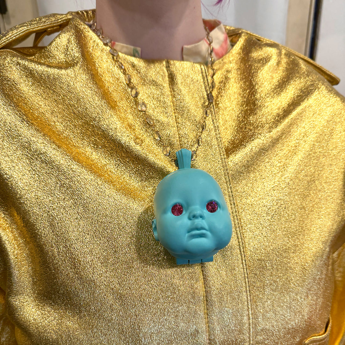 Blue Raspberry Baby Doll Locket Necklace | Dollchunk by Kristen Bateman