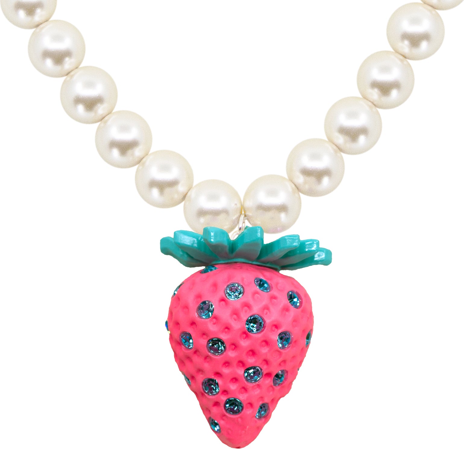 Bubble Gum Strawberry Pearl Necklace | Dollchunk by Kristen Bateman