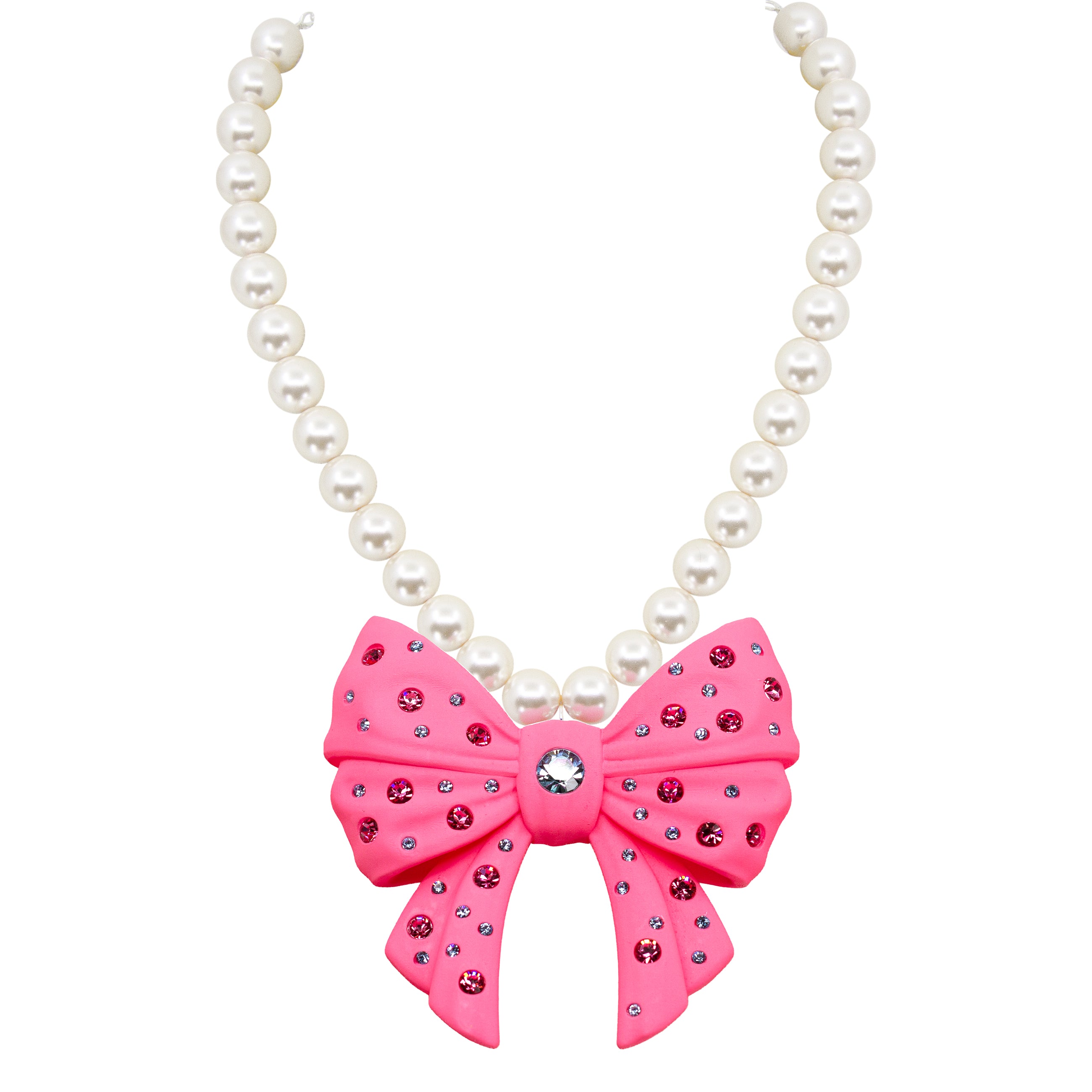 Cosmic Bow Puff Pearl Necklace | Dollchunk