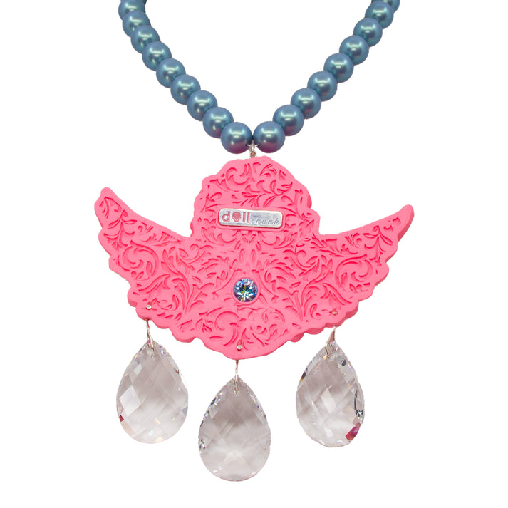 Divine Pink Cherub Drip Pearl Necklace | Dollchunk