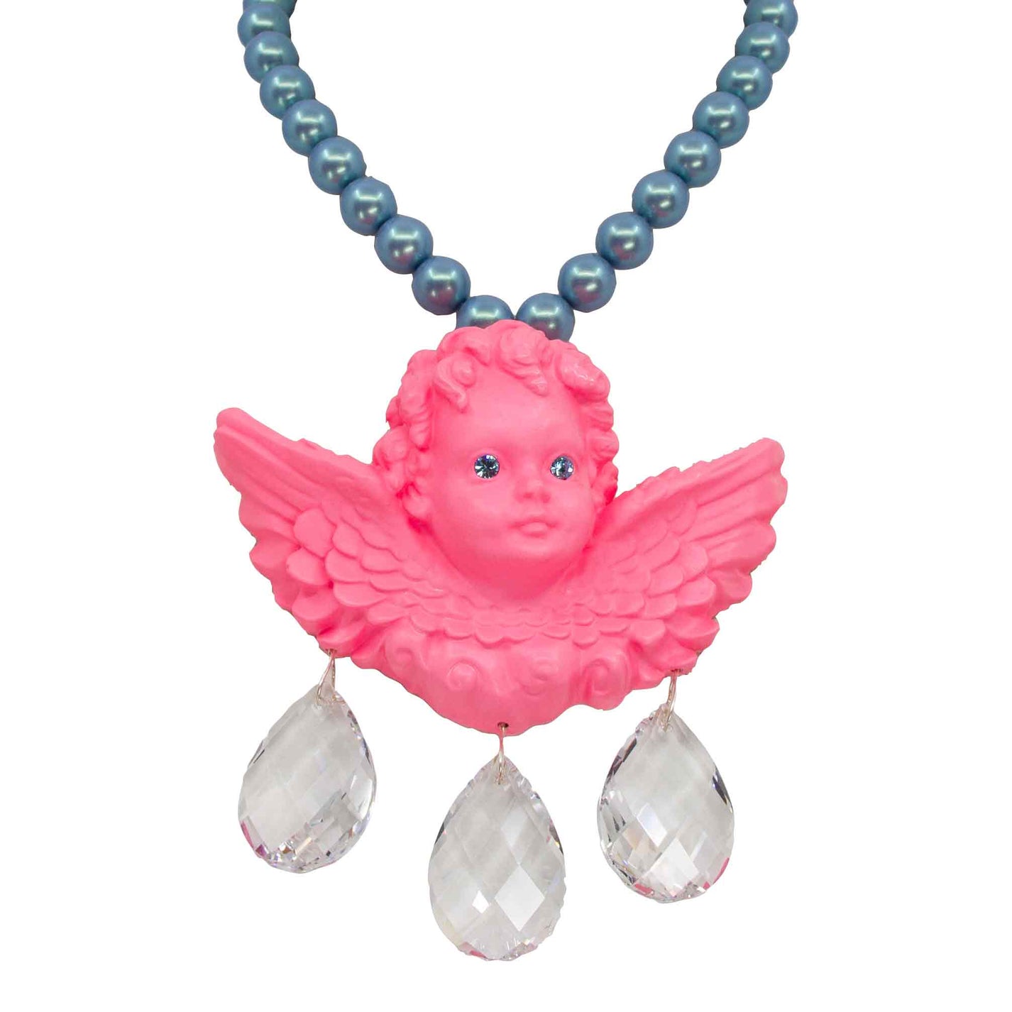 Divine Pink Cherub Drip Pearl Necklace | Dollchunk