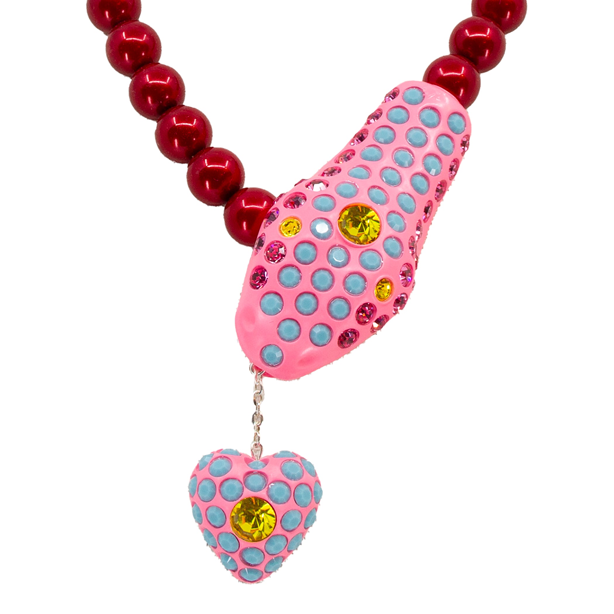 Victoriana Bubble Gum Snake Pearl Necklace | Dollchunk